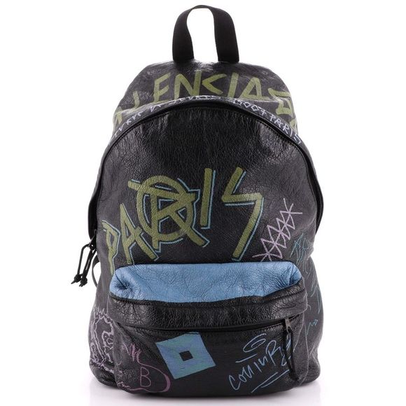 Balenciaga | Bags | Balenciaga Explorer Graffiti Backpack Leather Large ...